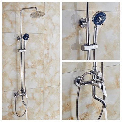 Wall Mounted Overhead Handheld Shower Mixer Set , Bathroom Shower Fixture Sets