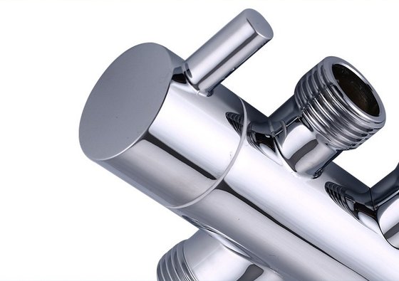 Polished Chrome 3 Way Shower Valve Diverter For Shower Head Tap Adapter