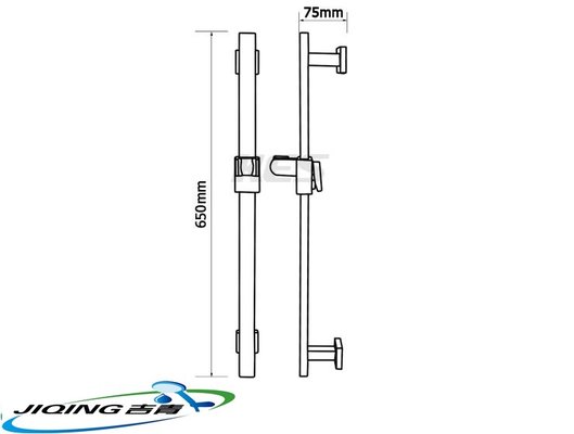 Lifting Adjustable Shower Head Bar , Stainless Steel Shower Riser Rail 650mm