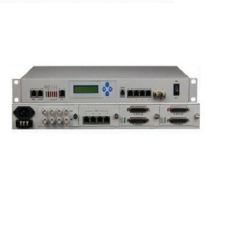 SNMP LCD Console managed E1 + Ethernet + V.35 + POTS over Fiber Multiplexer