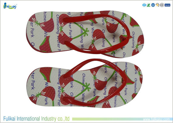Rainbow Sexy Women Plastic Flip Flops With Heat Transfer Printing