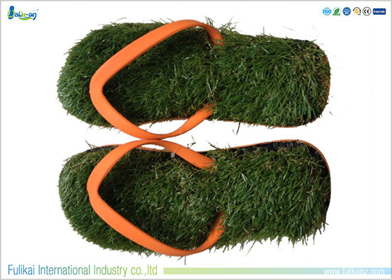 Orange Customized Grass Flip Flops Foam Outdoor  With Rubber Strap