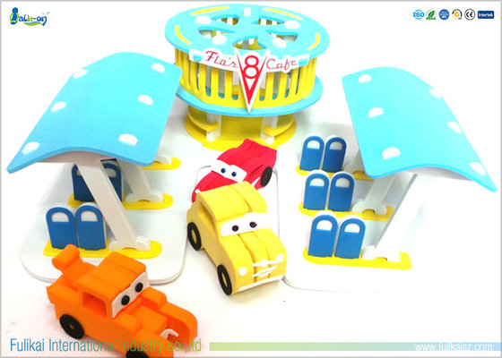 Car And Building 3d Foam Puzzles For Toddlers , Floor Puzzle Mat For Babies