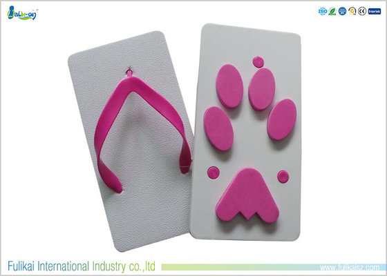 Cute Pink Ladies Beach Slippers , EVA Flip Flops Size 13 Animal Footprint