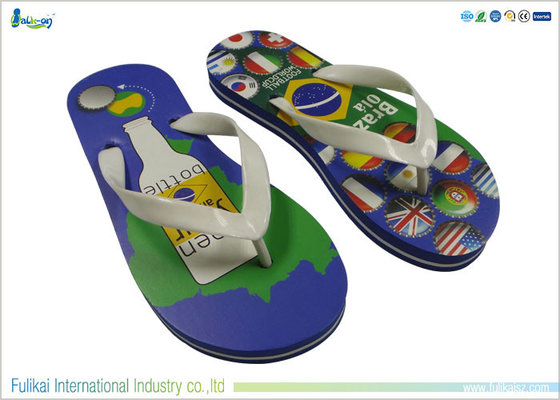 Die Cut Blue Foam Flip Flops , Summer Mens Beach Flip Flops Size 14