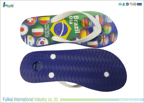 Die Cut Blue Foam Flip Flops , Summer Mens Beach Flip Flops Size 14
