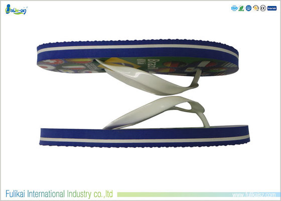 Die Cut Blue Foam Flip Flops , Summer Mens Beach Flip Flops Size 14