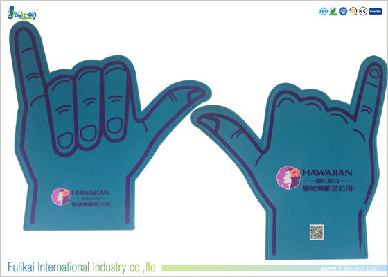 PMS Blue Customizable Foam Fingers , Promotional Printed Foam Hands