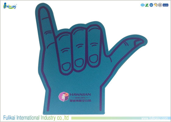 PMS Blue Customizable Foam Fingers , Promotional Printed Foam Hands