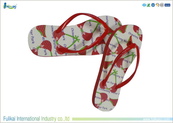 Rainbow Sexy Women Plastic Flip Flops With Heat Transfer Printing
