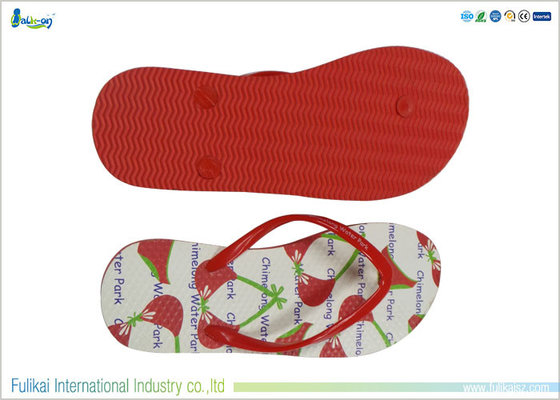 Rainbow Sexy Women Plastic Flip Flops With Heat Transfer Printing