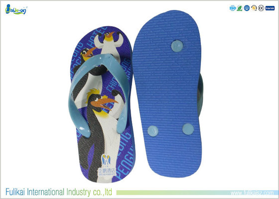 Cartoon Kids Rubber Flip Flops Full Color Printing For Beach / Promotion