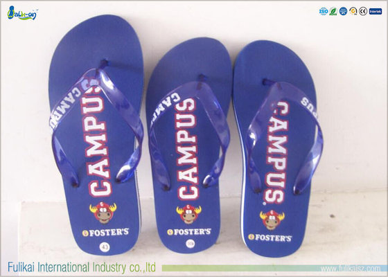 OEM Leisure Blue EVA Beach Slipper PVC Strap With Bottle Opener