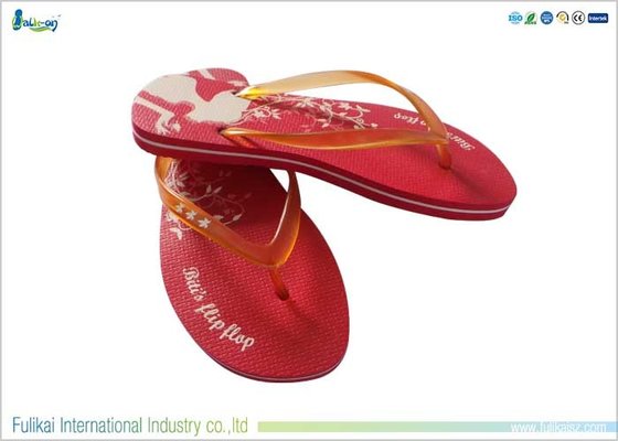 Red Lady EVA Flip Flops Women Size 9 Summer Silk Printing Design