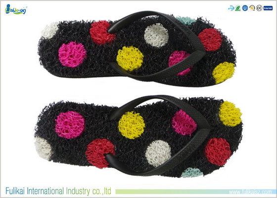 Unisex Massage PVC Rainbow Flip Flops , Noodle Grass Boys Flip Flops