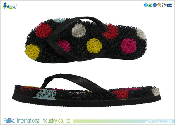 Unisex Massage PVC Rainbow Flip Flops , Noodle Grass Boys Flip Flops