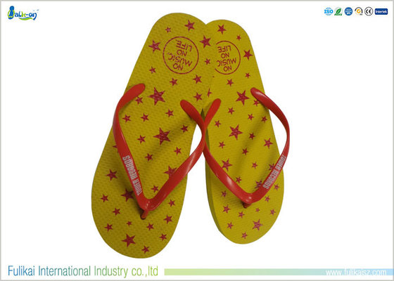 Summer Yellow Beach Slipper Silk Printing EVA Flip Flops For Boys