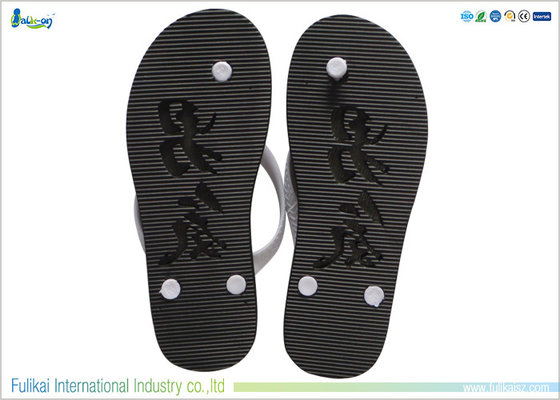 Black Size 12 Man Eva Flip Flops Leisure Silk Printing For Beach