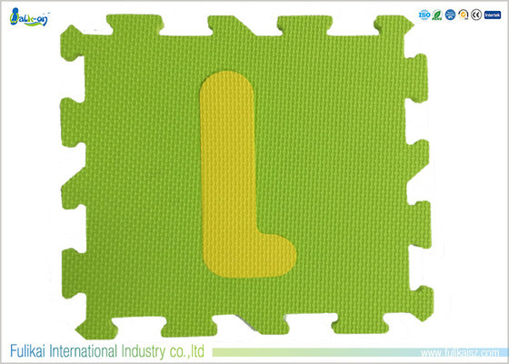 Green Letter Interlocking EVA Floor Mat Size 30*30cm Thickness 10mm