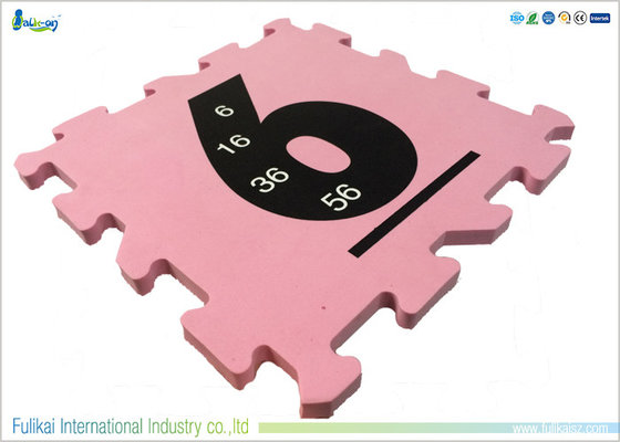Square Plastic Pink Floor Foam Mats , School Education Baby Floor Mat 