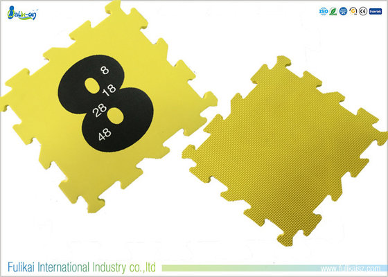 Black And White Yellow EVA Floor Mat Indoor Number Print 30 * 30