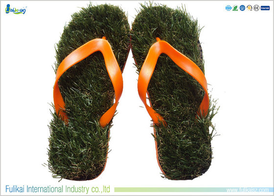 Orange Customized Grass Flip Flops Foam Outdoor  With Rubber Strap