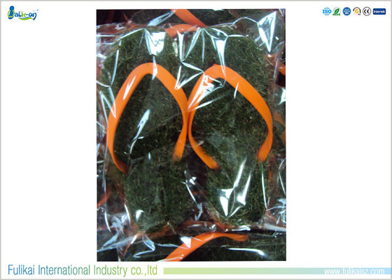 Orange Customized Grass Flip Flops Foam Outdoor  With Rubber Strap