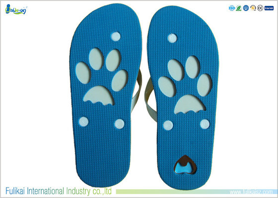 Summer Beach Slipper Blue Heat Transfer Printing Hollow Out EVA