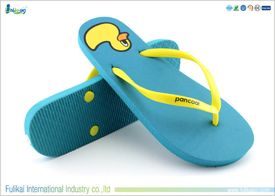 Fashion Style Woman Flip Flops Silk Printing Yellow Duck  With PE Sole