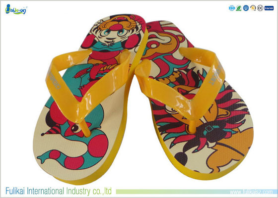 Colorful Ladies Rubber Flip Flops Heat Transfer Printing For Outdoor