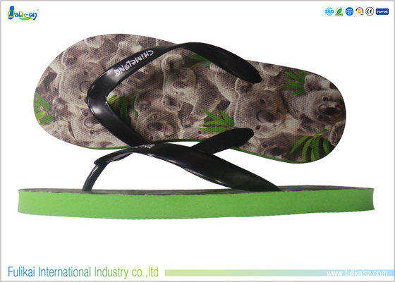 Customized Summer Man Rubber Flip Flops Camouflage With PVC Strap