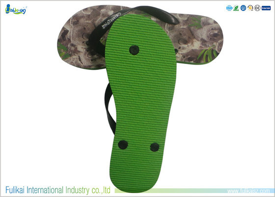 Customized Summer Man Rubber Flip Flops Camouflage With PVC Strap