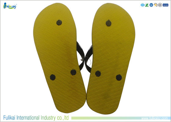 Yellow Ladies Size 9 Slippers With Pvc Strap And Silk Printing