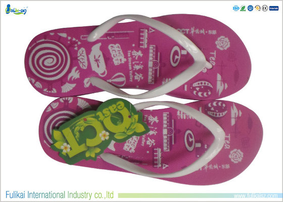 Customized Size 11 Women Rubber Flip Flops White SIlk Printing