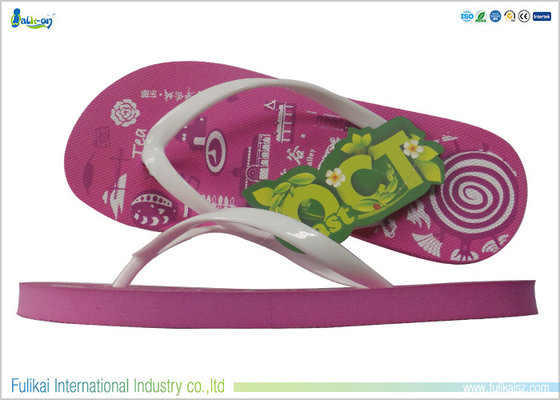 Customized Size 11 Women Rubber Flip Flops White SIlk Printing