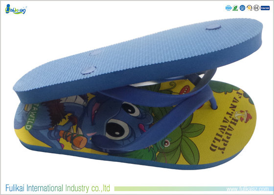 OEM Cartoon Rubber Flip Flops Full Color Printing With Rubber Strap