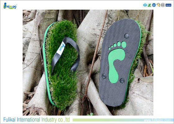 Green And Black Grass Size 15 Sandals Flip Flops , Mens Beach Slippers EVA