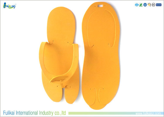 Saffron Yellow Cute Flip Flops For Kids , Summer Ladies Slippers Size 9