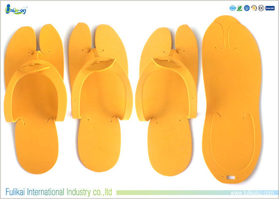 Saffron Yellow Cute Flip Flops For Kids , Summer Ladies Slippers Size 9