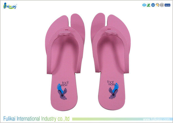 Pink Disposable Memory Foam Flip Flops , Colored Sticker EVA Flip Flops