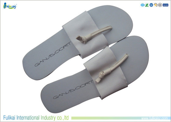 White Nonslip Disposable Flip Flops With Elastic Cord Strap For Bathroom