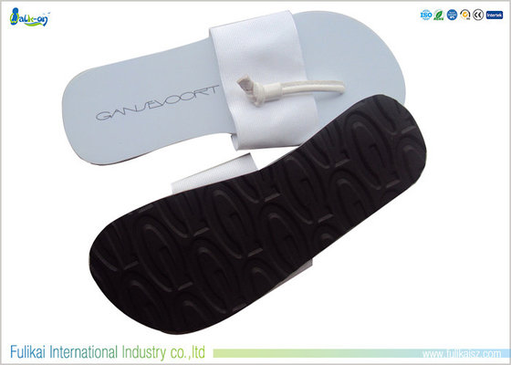 White Nonslip Disposable Flip Flops With Elastic Cord Strap For Bathroom