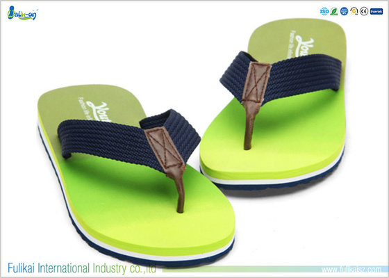 Full Color Leisure EVA Flip Flops , Ladies Slippers With Ribbon Strap