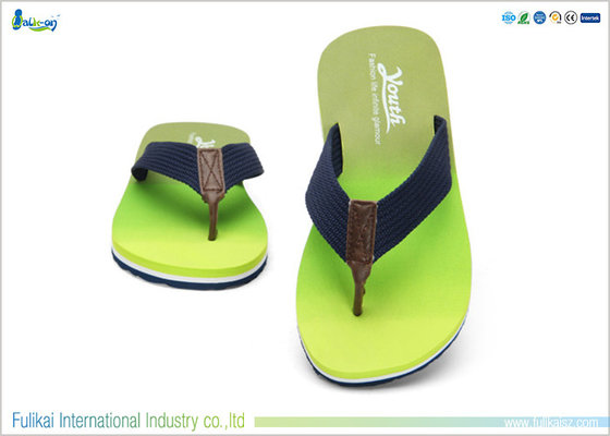 Full Color Leisure EVA Flip Flops , Ladies Slippers With Ribbon Strap