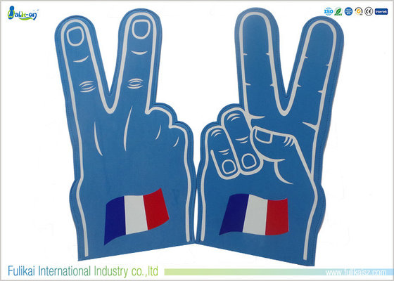 Blue Ground Color EVA Foam Hand With Silk Screen Printed On Both Sides