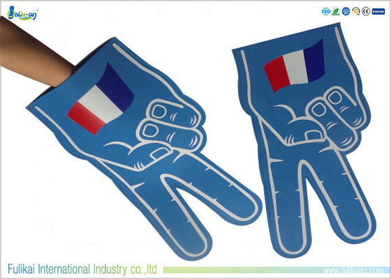 Blue Ground Color EVA Foam Hand With Silk Screen Printed On Both Sides