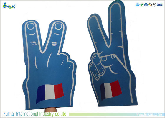 Blue Ground Color EVA Foam Hand With Silk Screen Printed On Both Sides