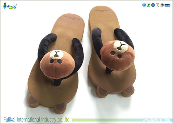 Customized Doll Slippers Reef Sandals Brown Color With Die cut Outsole