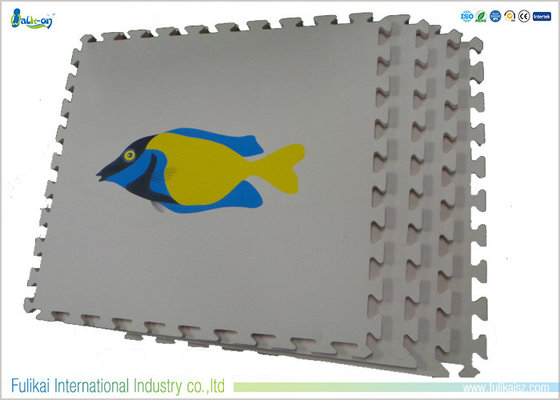 White Eva Flooring Mat Children 20mm Thick With Silk Screen Printing