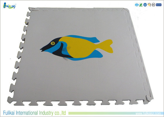 White Eva Flooring Mat Children 20mm Thick With Silk Screen Printing